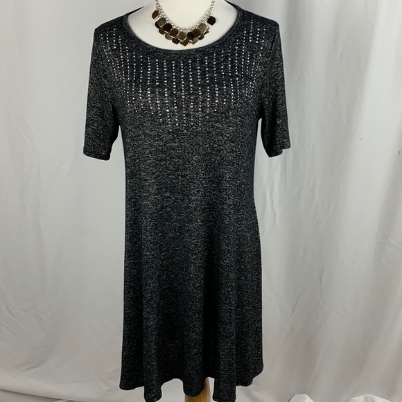SJS | Dresses | Short Sleeve Scoop Neck Embellished Bodice Swing Dress ...